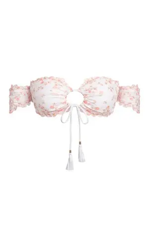 IVY SWIMWEAR Lani Lace Off-shoulder Bikini Top - Pink