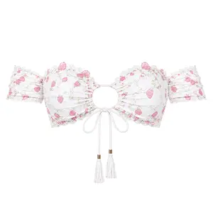 IVY SWIMWEAR Lani Off-the-shoulder Lace Bikini Top - Pink