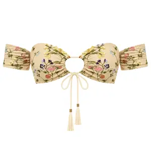 IVY SWIMWEAR Lani Lace Off-shoulder Bikini Top - Yellow