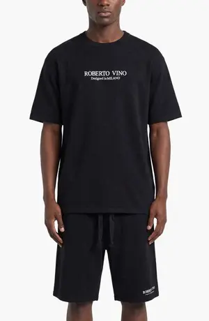 ROBERTO VINO Oversize Knitted Short Set - Black