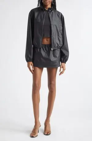 Alexander Wang Bungee Waist Leather Miniskirt