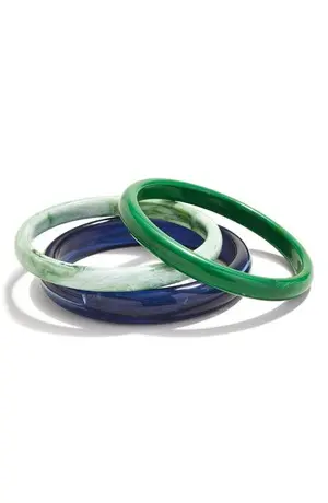 Baublebar Set Of 3 Resin Bangle Bracelets - Green/blue Multi