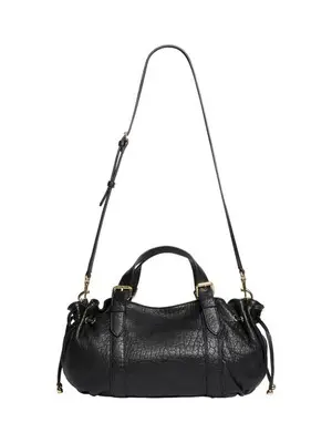 Gerard Darel Leather Shoulder Bag With Top Handle - Black