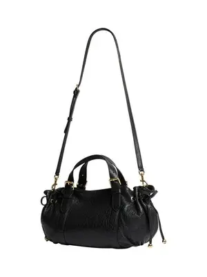 Gerard Darel Leather Shoulder Bag With Top Handle - Black