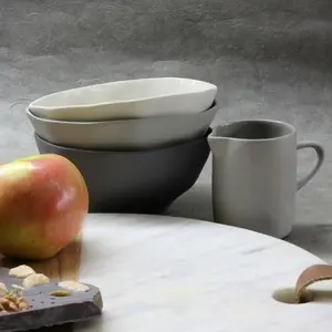 BE HOME Tam Stoneware Dessert Bowlset Of 4 - Sterling