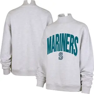 '47 Seattle Mariners Subtle Muse Mock Neck Sweatshirt - Heather Gray