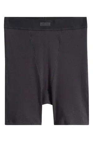 SKIMS Stretch Cotton Rib Boxers - Soot