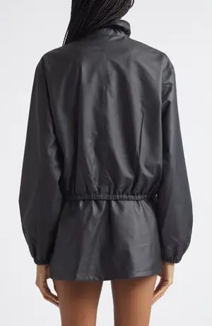 Alexander Wang Shrunken Leather Track Jacket - Black