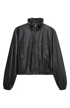 Alexander Wang Shrunken Leather Track Jacket