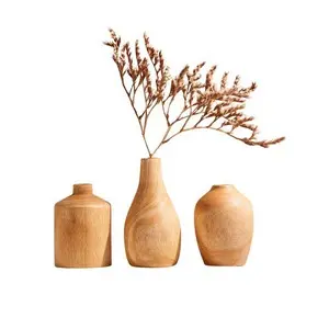 BE HOME Kiln Mini Vasesset Of 3 - Mango