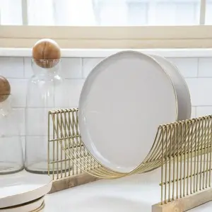 BE HOME 24k Gold Tam Stoneware Dinner Plateset Of 4