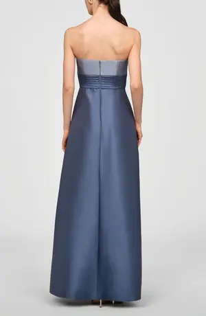 KAY UNGER Strapless Two-tone Mikado Gown