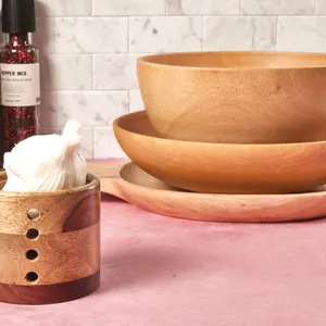 BE HOME Kiln Wood Salad Bowl