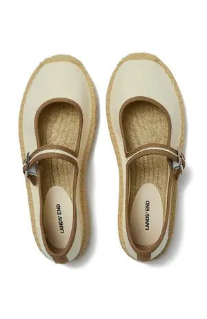 LANDS' END Mary Jane Espadrille Flats With Buckle Detail