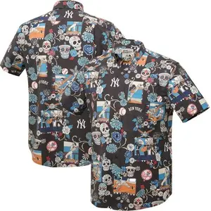 Reyn Spooner New York Yankees Día De Los Muertos Tri-blend Button-down Shirt - Black