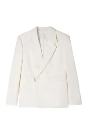 Sandro Double-breasted Linen Suit Jacket