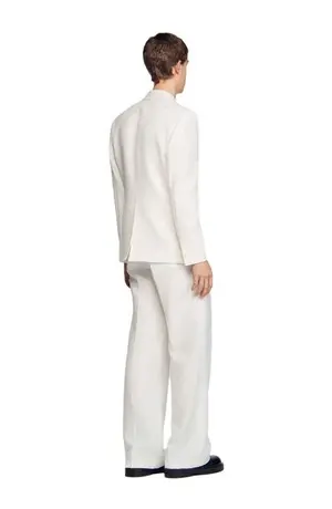 Sandro Double-breasted Linen Suit Jacket