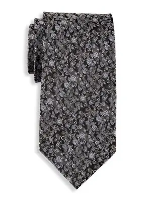 SYNRGY BY DXL Mini Camo Floral Print Neck Tie - Black