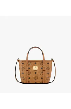 Mcm Toni Shopper In Visetos Monogram Canvas - Brown