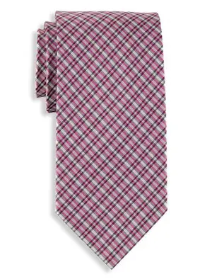 SYNRGY BY DXL Big & Tall Double Grid Tie - Pink