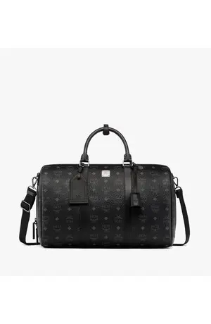Mcm Ottomar Weekender Bag In Visetos Monogram Canvas - Black