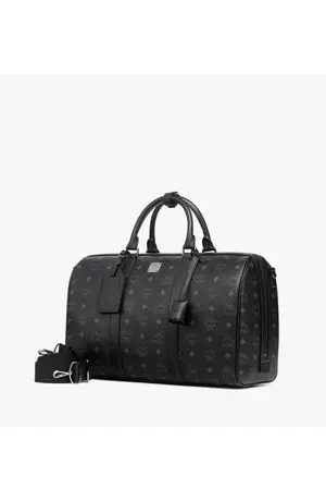Mcm Ottomar Weekender Bag In Visetos Monogram Canvas - Black
