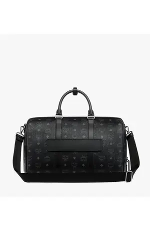 Mcm Ottomar Weekender Bag In Visetos Monogram Canvas - Black