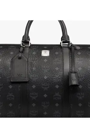 Mcm Ottomar Weekender Bag In Visetos Monogram Canvas - Black
