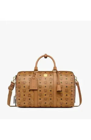 Mcm MCM Ottomar Weekender Bag In Visetos Monogram Canvas Cognac