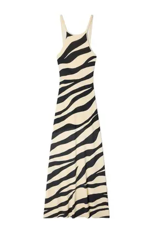 Sandro Zebra Print Knit Maxi Dress