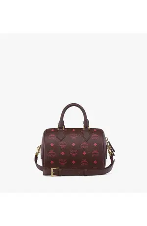 Mcm Lanyard Id Card Holder In Embossed Monogram Leather