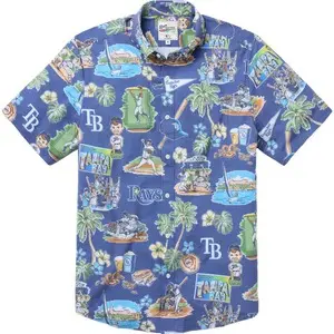 Reyn Spooner Tampa Bay Rays Scenic Tri-blend Performance Button-up Top - Blue