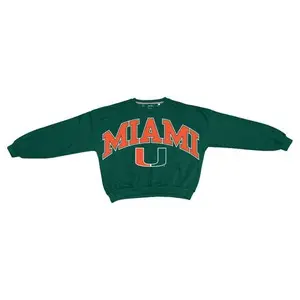 PRESSBOX Miami Hurricanes Oversized Janice Waist-length Sweatshirt - Green