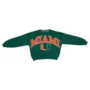 PRESSBOX Miami Hurricanes Oversized Janice Waist-length Sweatshirt