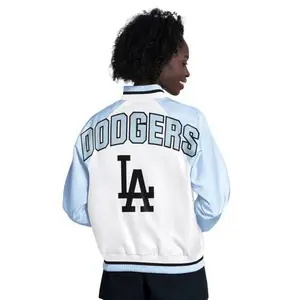 STARTER White Los Angeles Dodgers Blitz Varsity Raglan Full-snap Satin Jacket