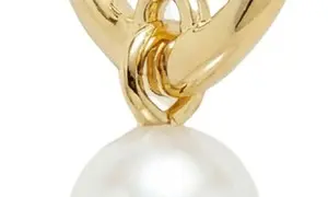 Argento Vivo 18k -plated Faux Pearl Drop Hoop Earrings