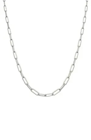 Argento Vivo Paperclip Chain Necklace - Silver
