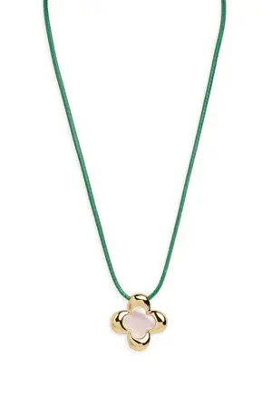 Argento Vivo Mother-of-pearl Clover Pendant Necklace - Gold