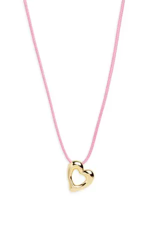 Argento Vivo Open Heart Pendant Necklace - Gold