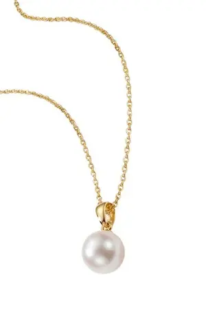 Argento Vivo Faux Pearl Pendant Necklace - Gold