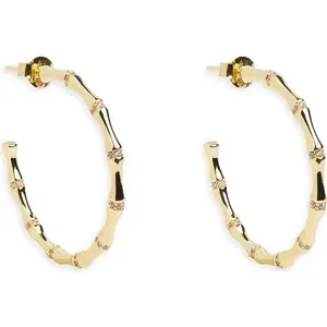 Argento Vivo Bamboo Hoop Earrings In 18k- Plate - Gold