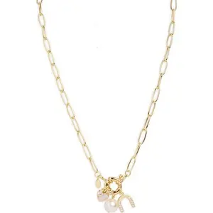 Argento Vivo Paperclip Charm Necklace - Gold