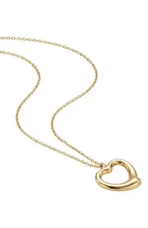 Argento Vivo 18k Plated Open Heart Pendant Necklace