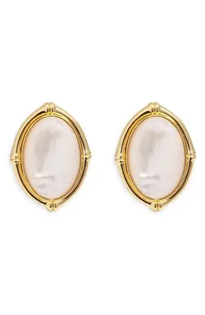 Argento Vivo Mother-of-pearl Shield Earrings - Gold