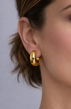 Argento Vivo Chunky Hoop Earrings - Gold
