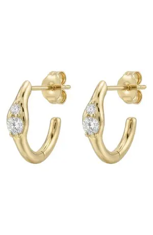 Argento Vivo Cubic Zirconia Hoop Earrings - Gold
