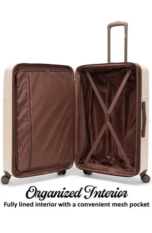 VON DUTCH Retro Trek Expandable Hardside Spinner Luggage Set - Ivory
