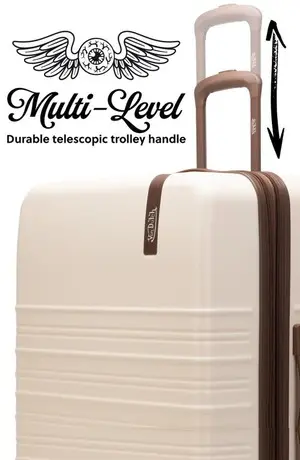 VON DUTCH Retro Trek Expandable Hardside Spinner Luggage Set - Ivory