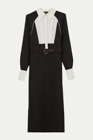 Karen Millen Petite Contrast Collar Midi Dress
