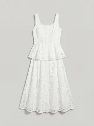 Coast Peplum Hem Button Down Lace Midi Dress